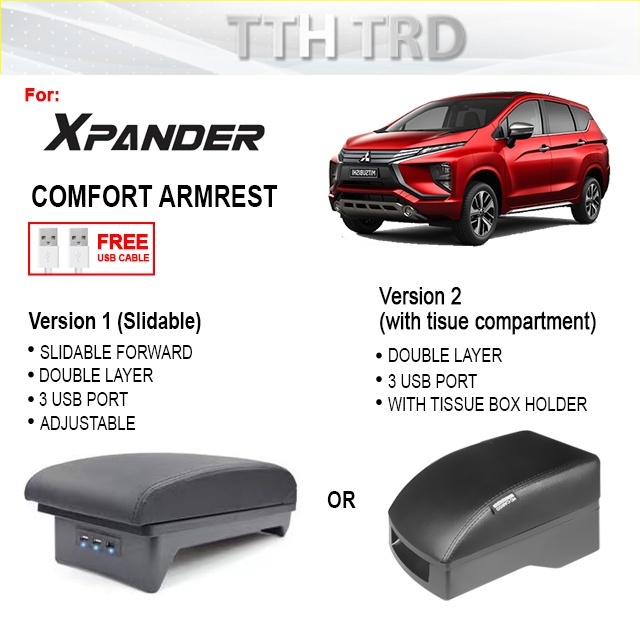 Mitsubishi Xpander Comfort Adjustable Armrest Arm Rest With LED Blue ...