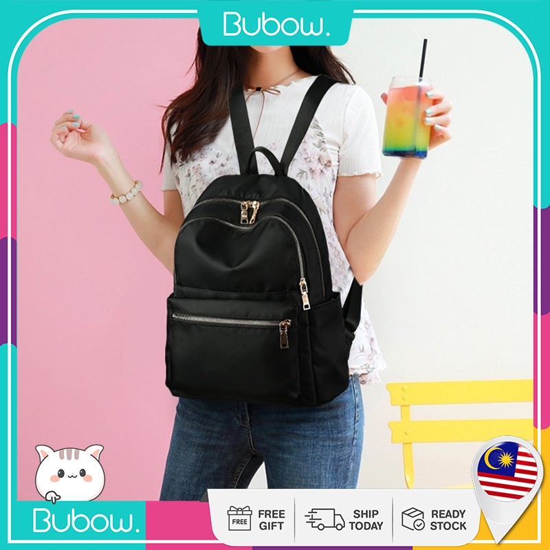 READY STOCK🔥BUBOW Women Nylon Bagpack Travel Bag School Bag Belakang ...