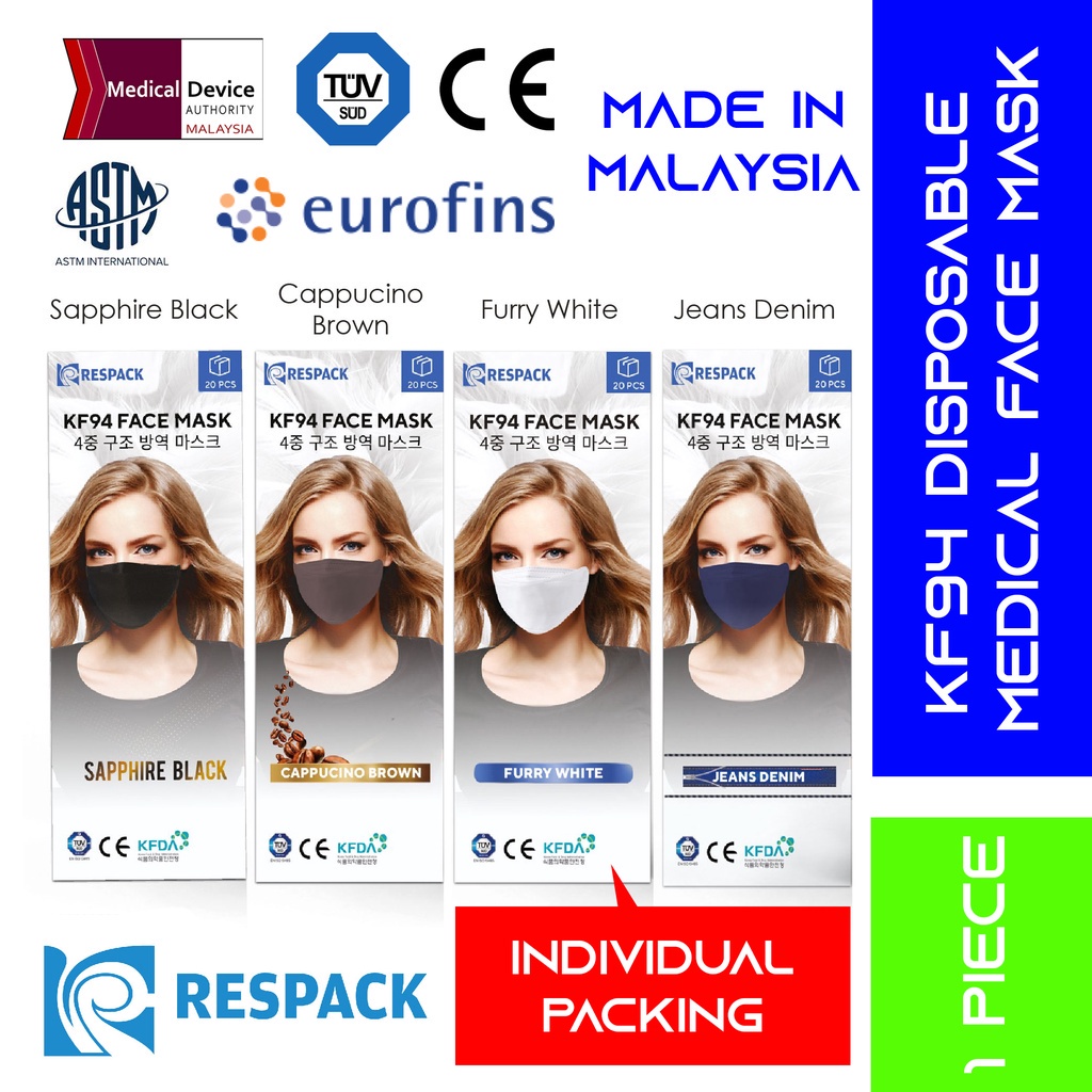 RESPACK KF94 Medical Face Mask (1 Piece - Individual Packing) | Shopee ...
