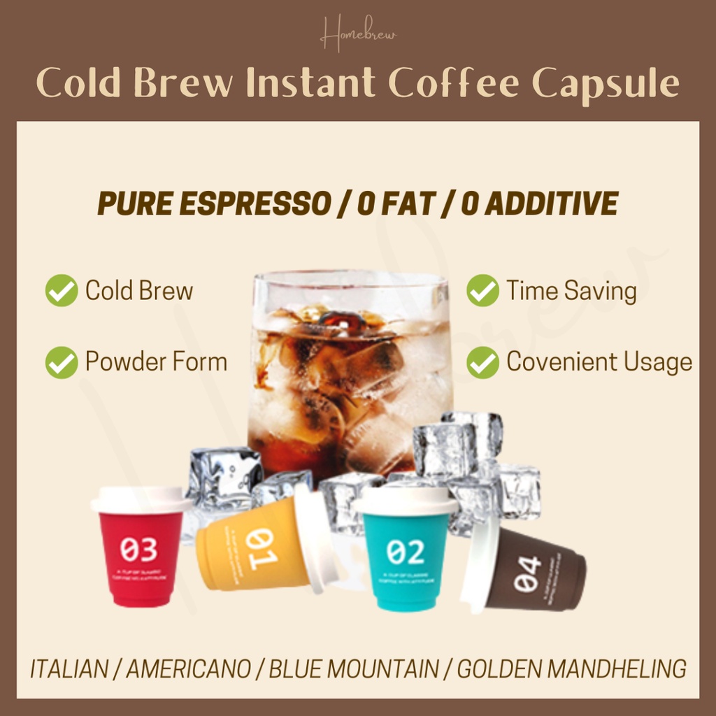 HB Cold Brew Instant Coffee Capsule Americano Italian Blue Mountain ...