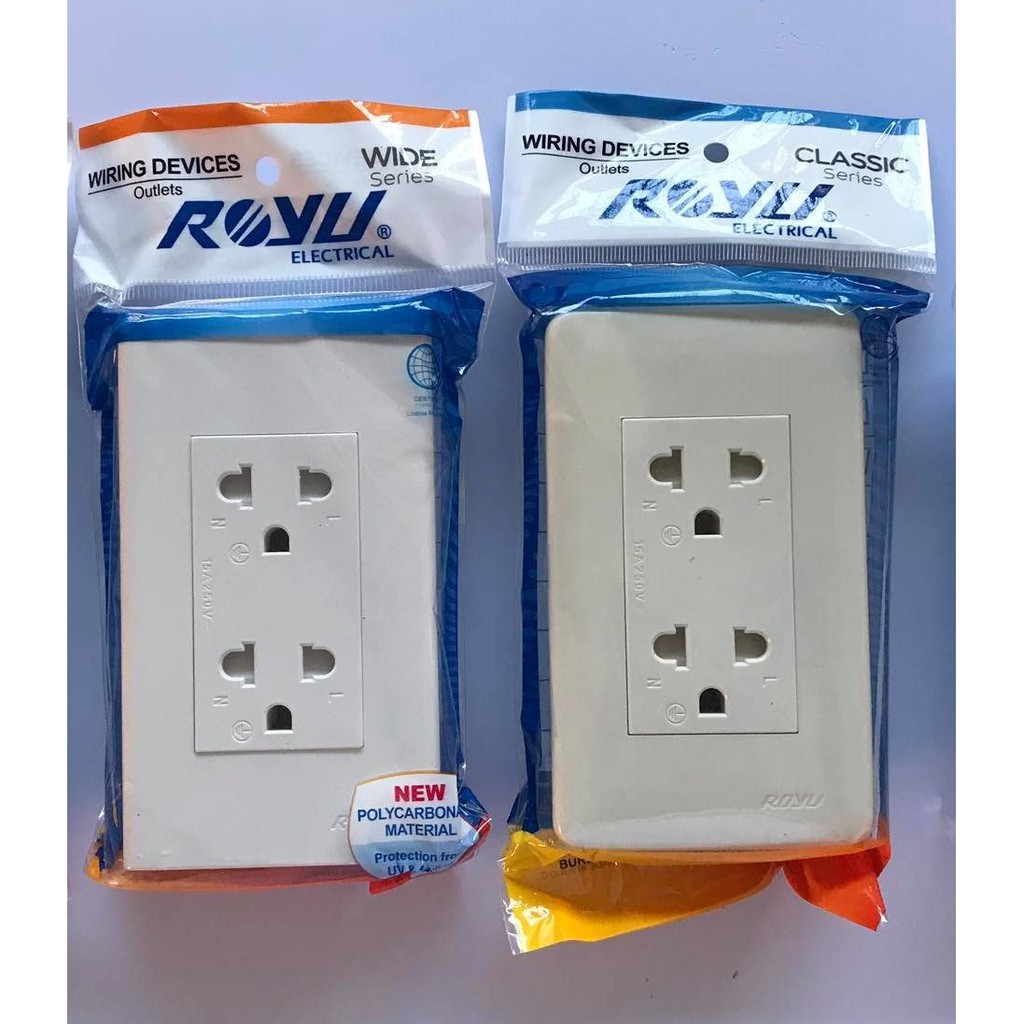 Royu Duplex Universal Outlet with Ground (with Shutter) Set | Shopee ...