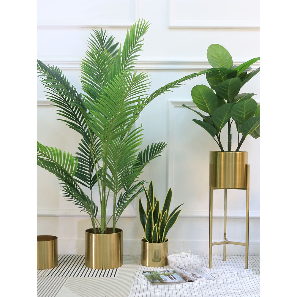 SPGBP Premium Gold Planter Flower Pot with Gold Stand Pasu Bunga Bunga ...