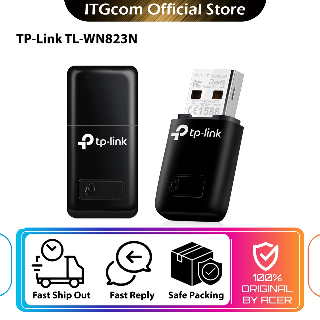 TP-Link TL-WN823N Mini Wireless N USB Adapter WPS Button 300mbps | Shopee Malaysia
