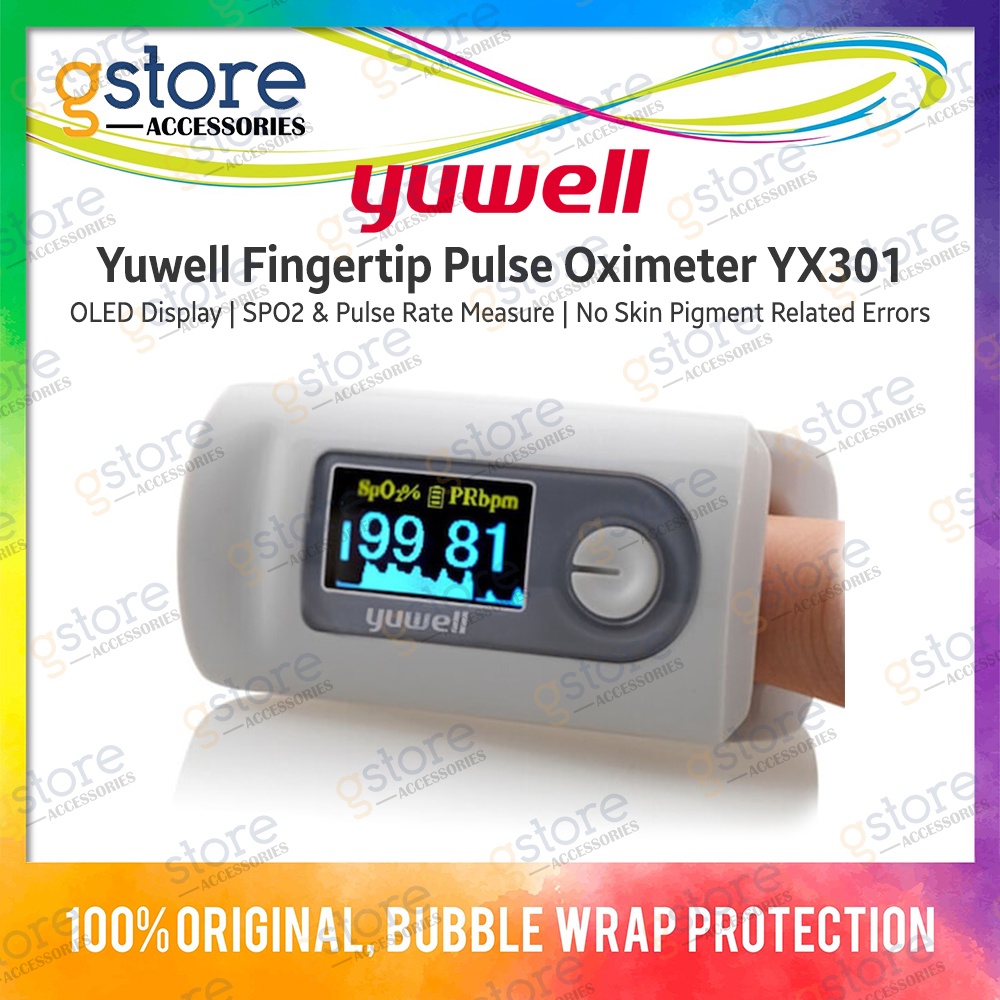 YUWELL Fingertip Pulse Oximeter YX301 (OLED Display, SPO2 & Pulse Rate Measure, Light & Portable ...