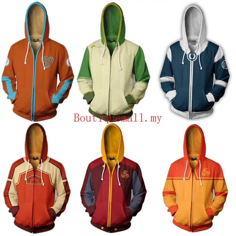 Avatar The Last Airbender Hoodie Cosplay Costume Men‘s Anime Fashion ...