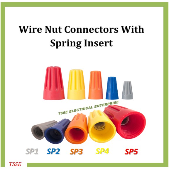 Wire Nut Connector with Spring Insert (10pcs) | Shopee Malaysia