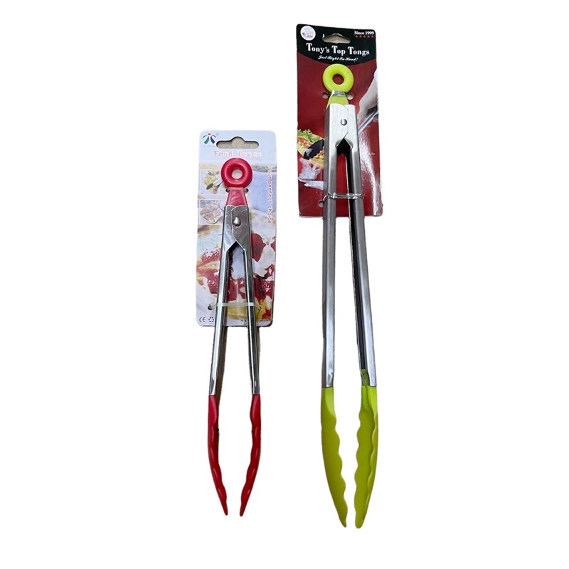 Stainless Steel Leaf Plastic Head Food Tong 9”/12” / Penyepit Pengepit ...