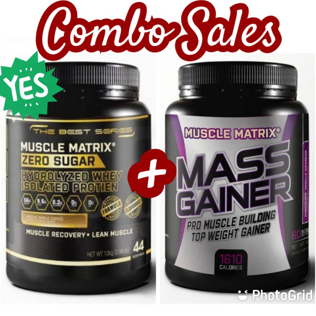 COMBO SALES🔥🔥🔥 WHEY PROTEIN + MASS GAINER BY MUSCLE MATRIX | Shopee ...