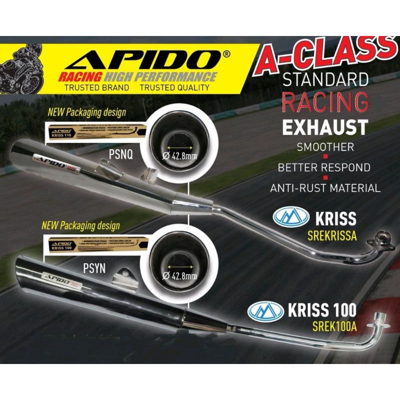 APIDO RACING Exhaust KRISS 100 KRISS 110 RACING EXHAUST HIGH QUALITY Ekzos APIDO KRISS110 ...