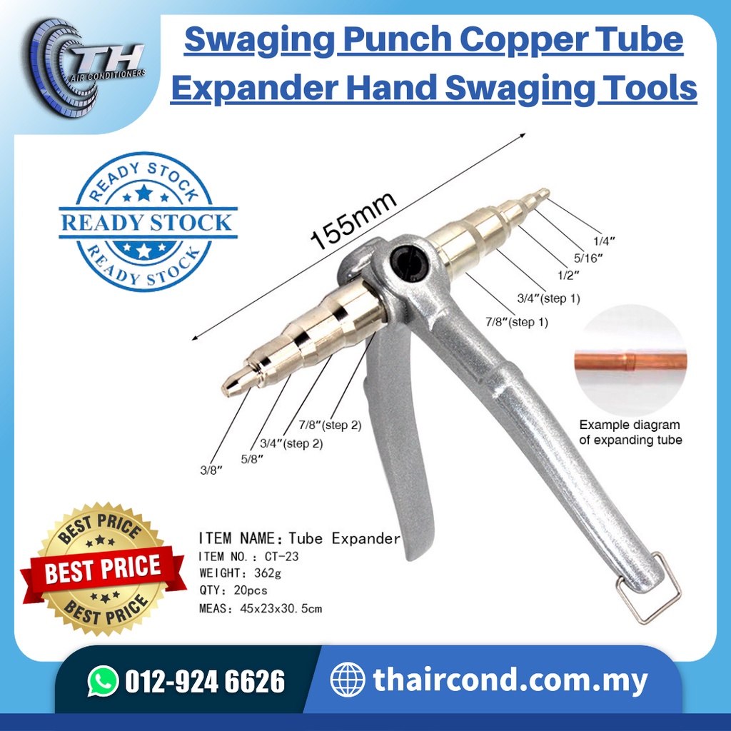 Swaging Punch Copper Tube Expander Hand Swaging Tools Gas R134a R22 ...