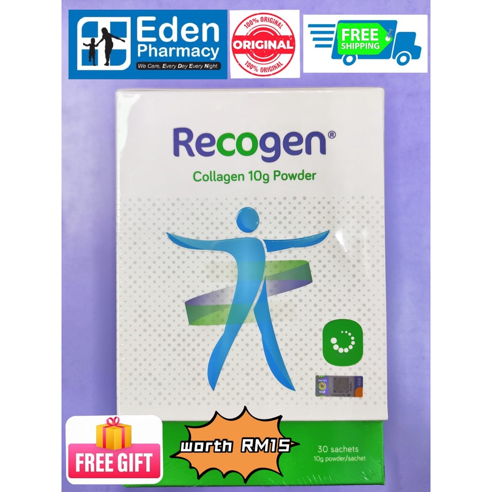 Recogen Collagen Powder ( 10g x 30 sachets ) Recogen Green | Shopee ...