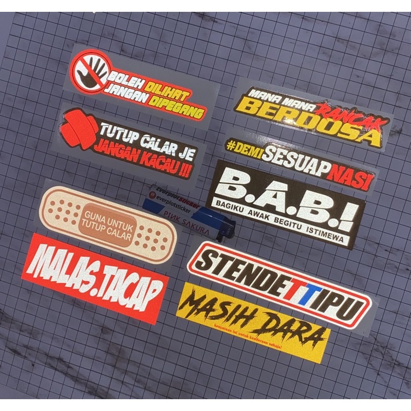 【PANTULAN】Sticker Tutup Calar Jangan Kacau Malas Tacap Demi Sesuap Nasi ...