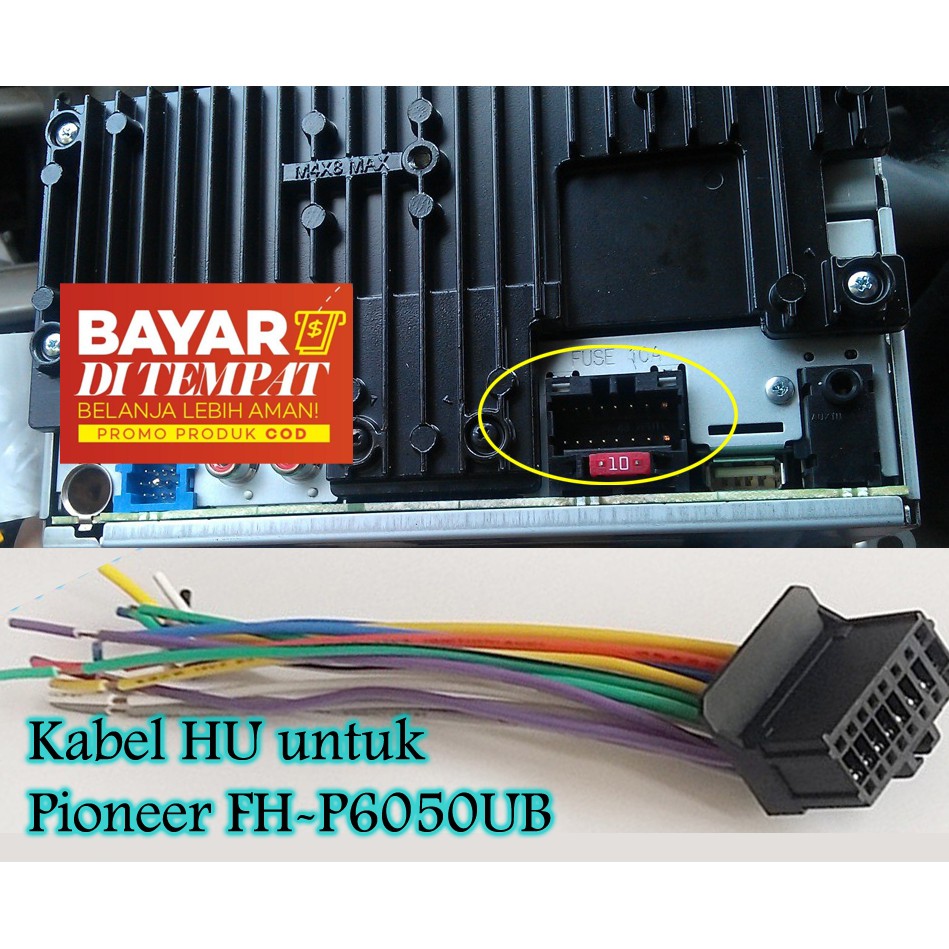 Pioneer FH P6050UB/ FH-P6050UB 2d Socket Head Unit Cable Pioneer Car ...