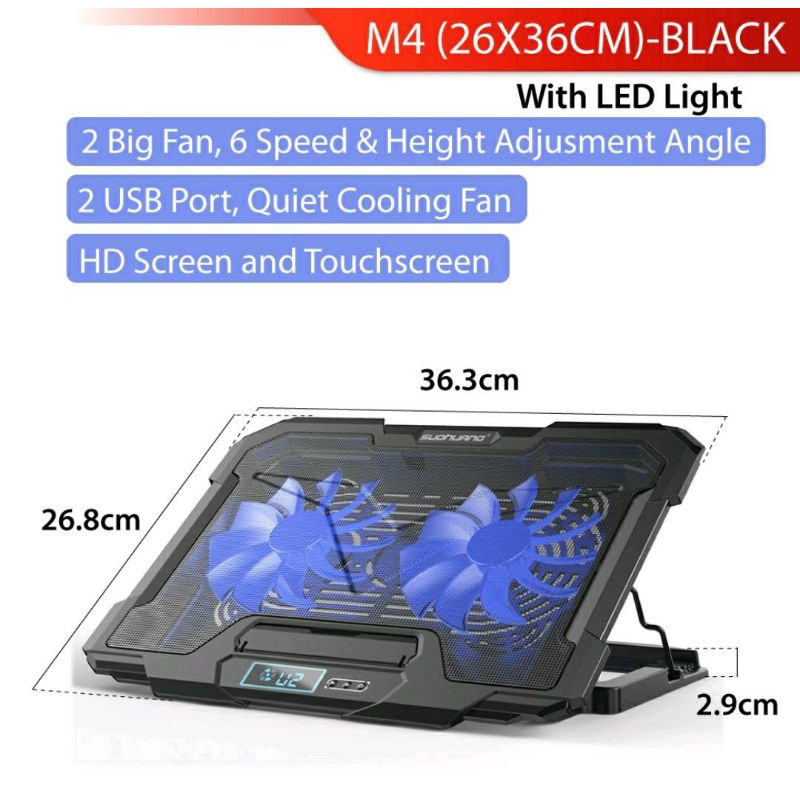Quiet Best Laptop Cooling Cooler Under Laptop USB Super Big Fan with ...