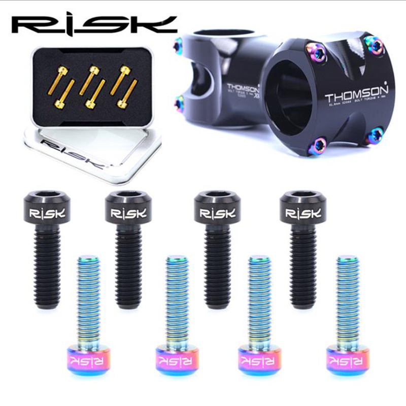 RISK Bicycle Titanium Alloy Bolts Mountain Road Bike Fixed Handlebar ...