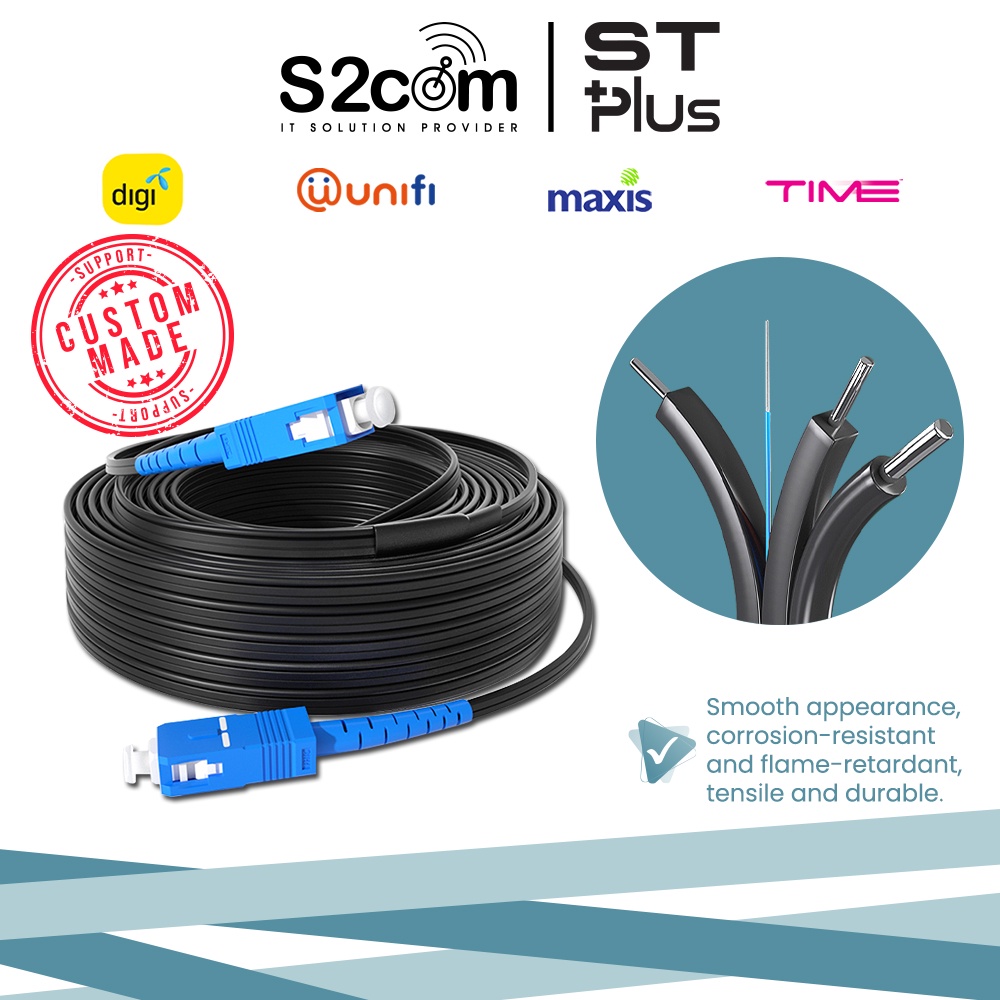 FTTH Fiber Optic 1Core Drop Cable Singlemode Cable For Unifi Maxis Digi ...