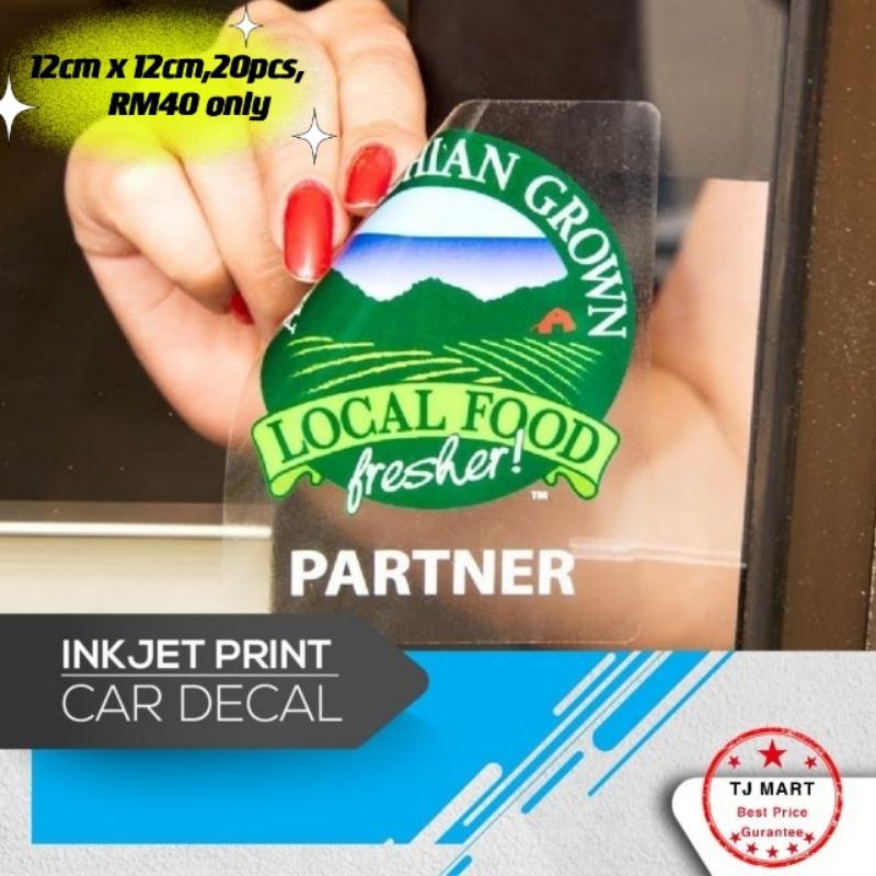 Car Sticker/Car Decal/Road tax Sticker/Mcd Sticker- 20pcs (Custom Print ...