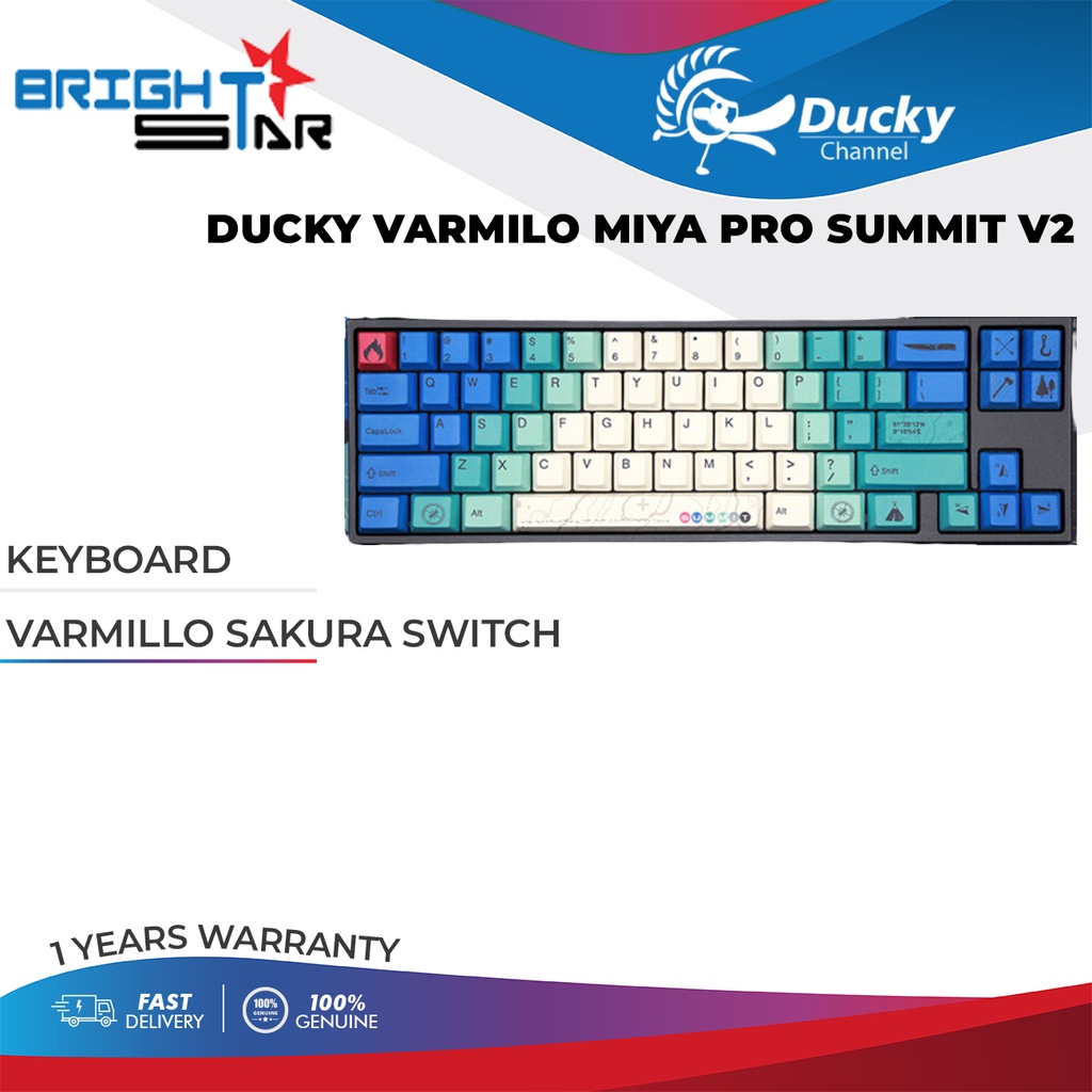 Ducky Varmilo Miya Pro Summit V2 Varmillo Sakura Switch Keyboard ...