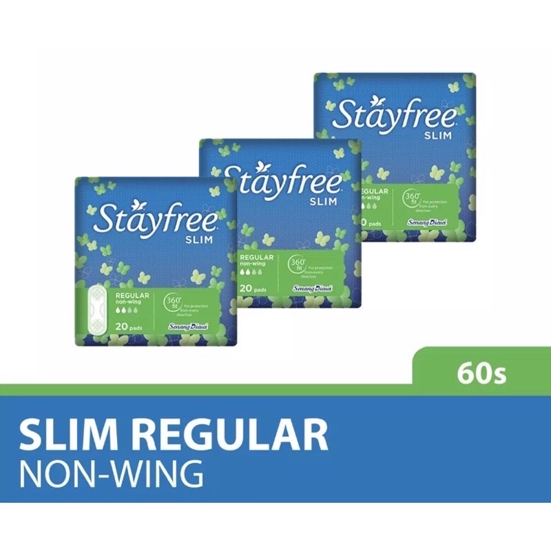 Stayfree Slim Regular Non-Wing (23cm x 20s)/ (23cm x 60s) | sanitary ...