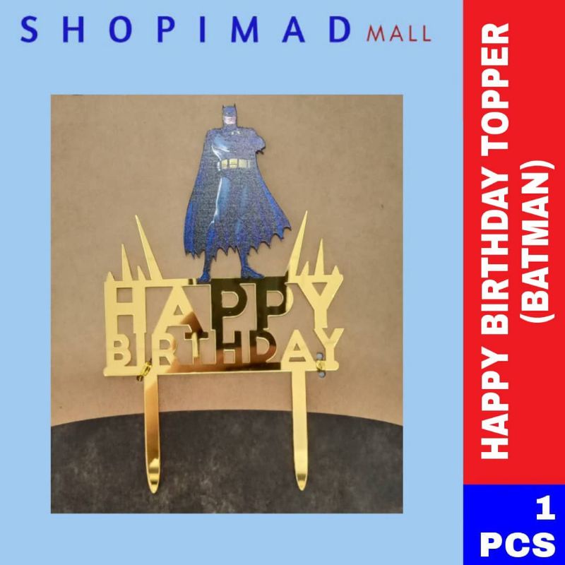 HAPPY BIRTHDAY READYMADE CAKE TOPPER BATMAN / HIASAN KEK | Shopee Malaysia