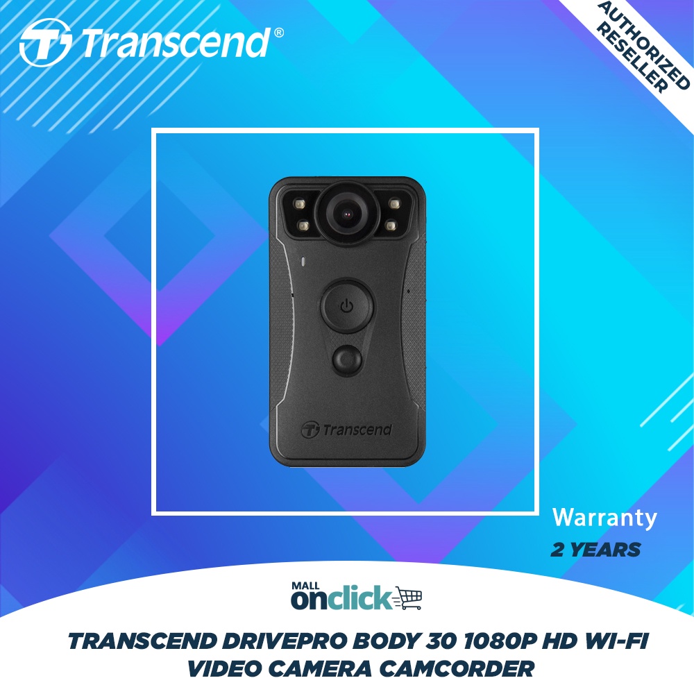 Transcend Body Camera DrivePro Body 30 w/ 64GB Internal Memory ...