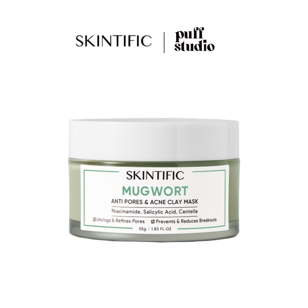 SKINTIFIC Mugwort Anti-pore & Acne Clay Mask (55g) | Shopee Malaysia