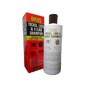 DINOS TICKS , LICE & FLEAS SHAMPOO - DOG AND CAT SHAMPOO 500ML | Shopee ...