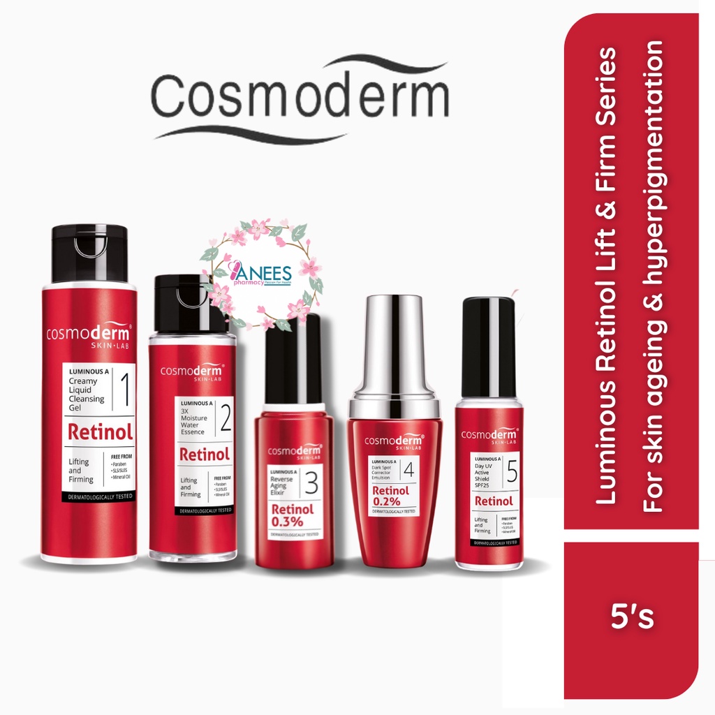 Cosmoderm Luminous A Retinol Series - Cleansing Gel / Water Essence ...