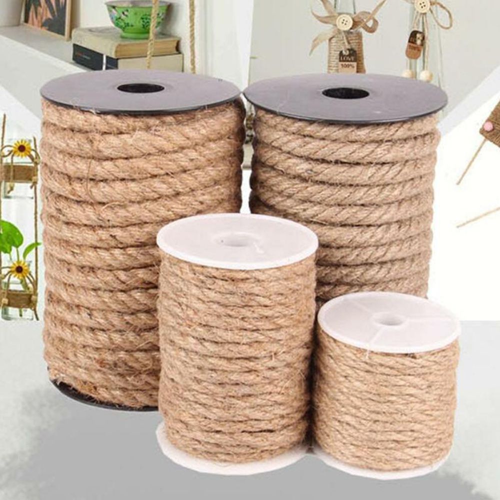 (STOCK&COD) 50m*4mm Natural Jute Hemp Linen Rope Twine String Cord ...