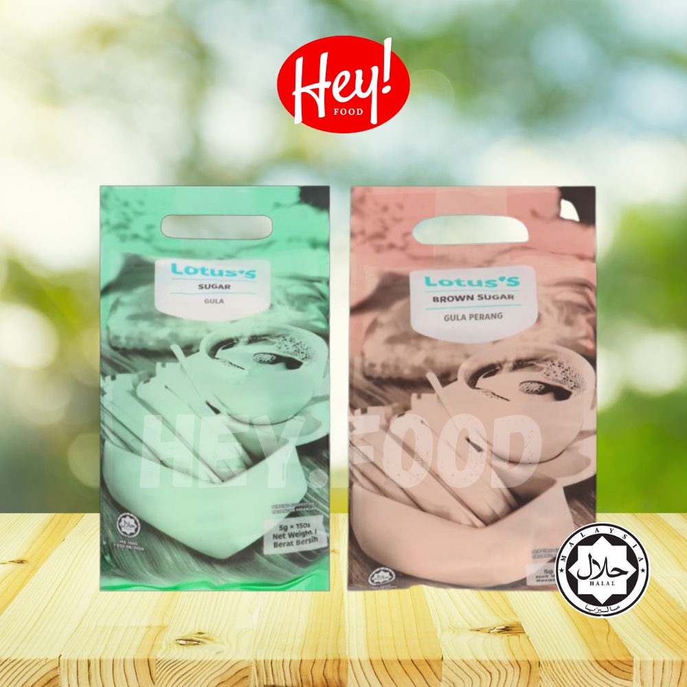 LOTUS'S Sugar (5g x 112 sticks)/ Brown Sugar (5g x 90 sticks) | Shopee ...