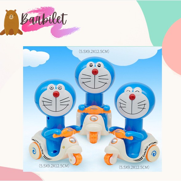 Children's Doraemon/ Duck/ Kitty Cartoon Press Motorcycle inertia Pull ...