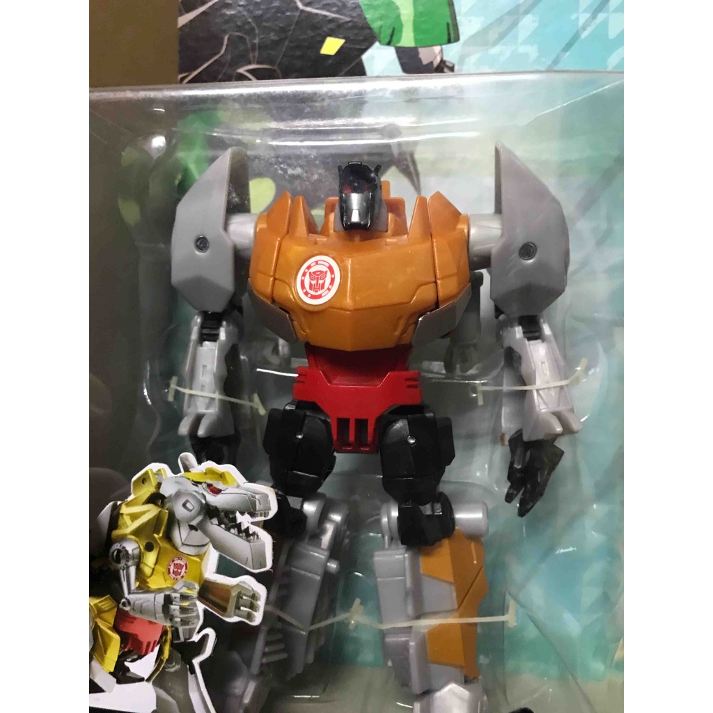 (R8) Hasbro Old Stock Transformers RID Deluxe Class Gold Armor Grimlock ...