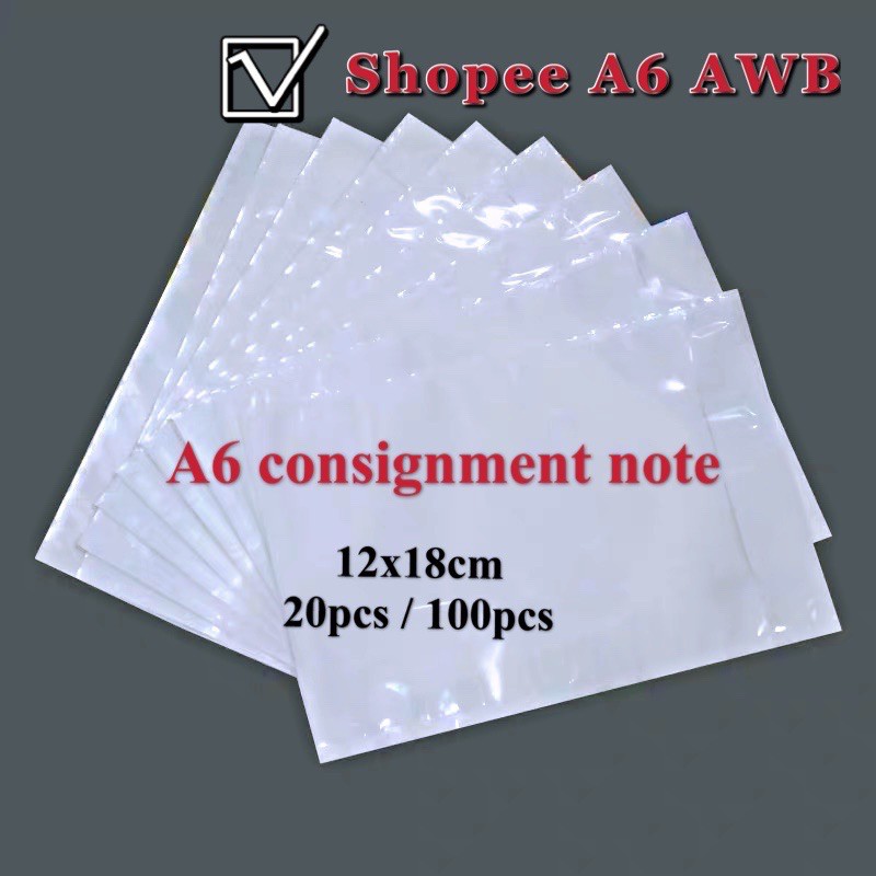 🇲🇾 Consignment Note Plastic A6 - 20pcs / 100pcs | Shopee Malaysia