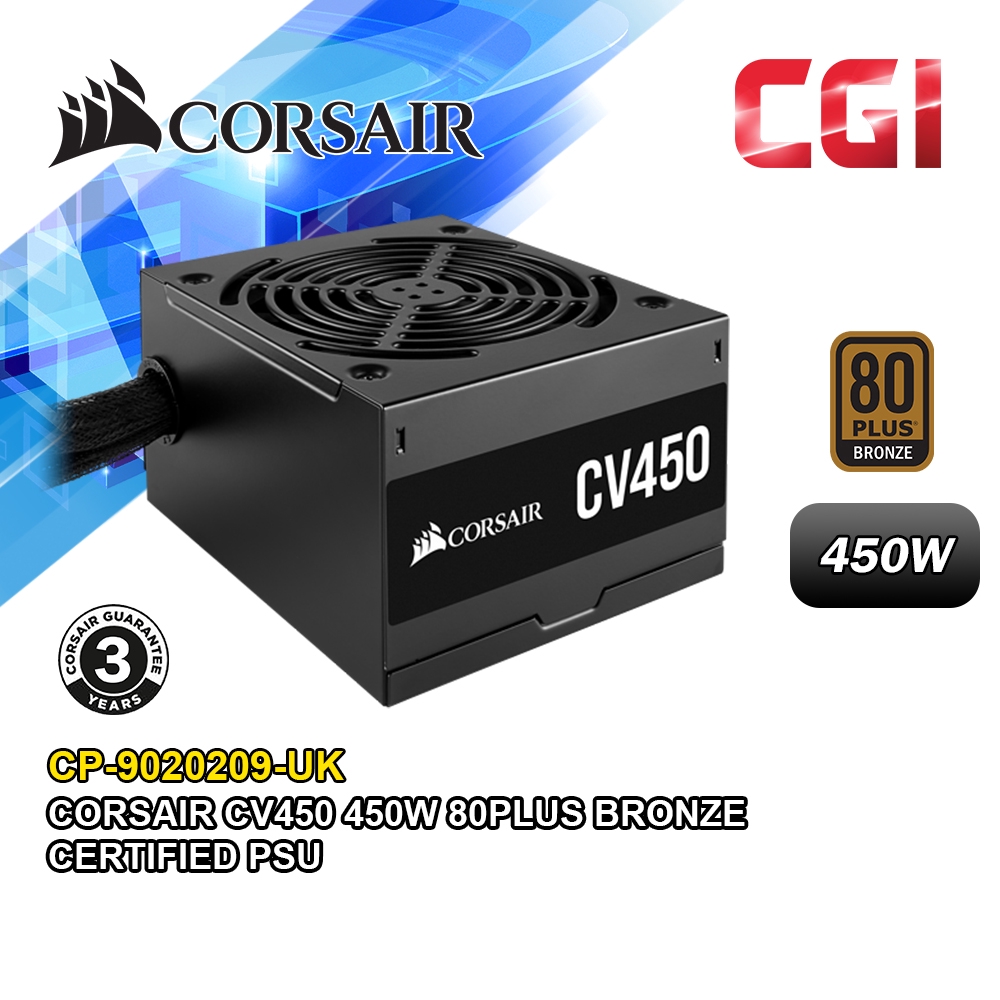 Corsair CV450 450W 80Plus Bronze Certified PSU - CP-9020209-UK | Shopee ...