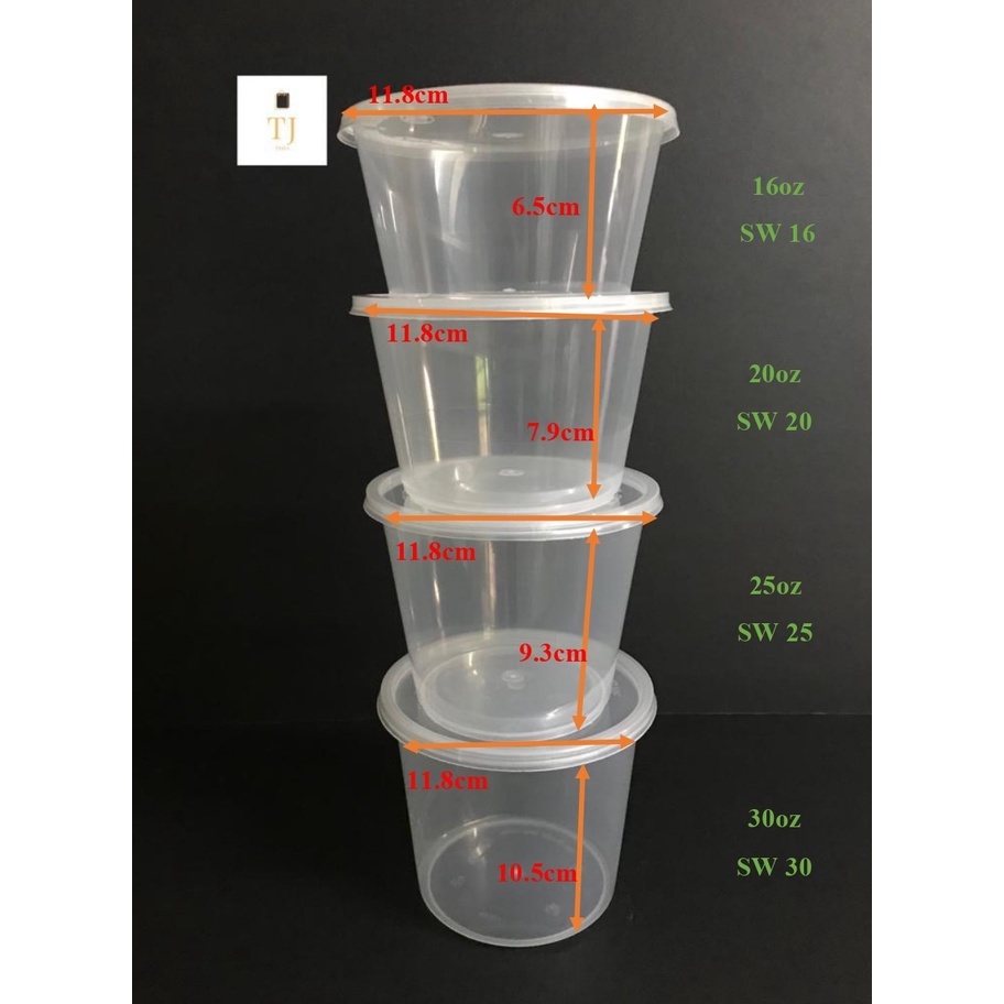 20oz Round Container with Lid ( 50sets± ) 590ml / 20oz - SW-20 ...