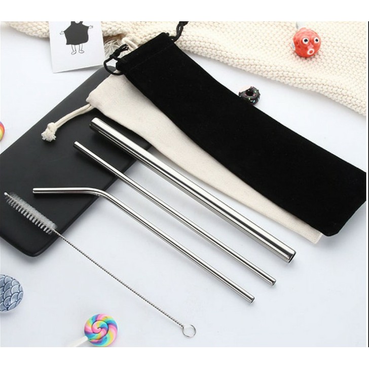 🔥Best Deal🔥Stainless Steel Straw (Silver) Eco Drinking Metal Straw ...