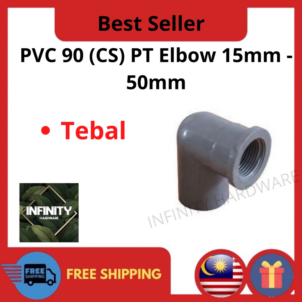 (Brand CS) Pvc PT Elbow 1/2'' - 2'' 15mm - 50mm Pipe Fitting Paip | Shopee Malaysia