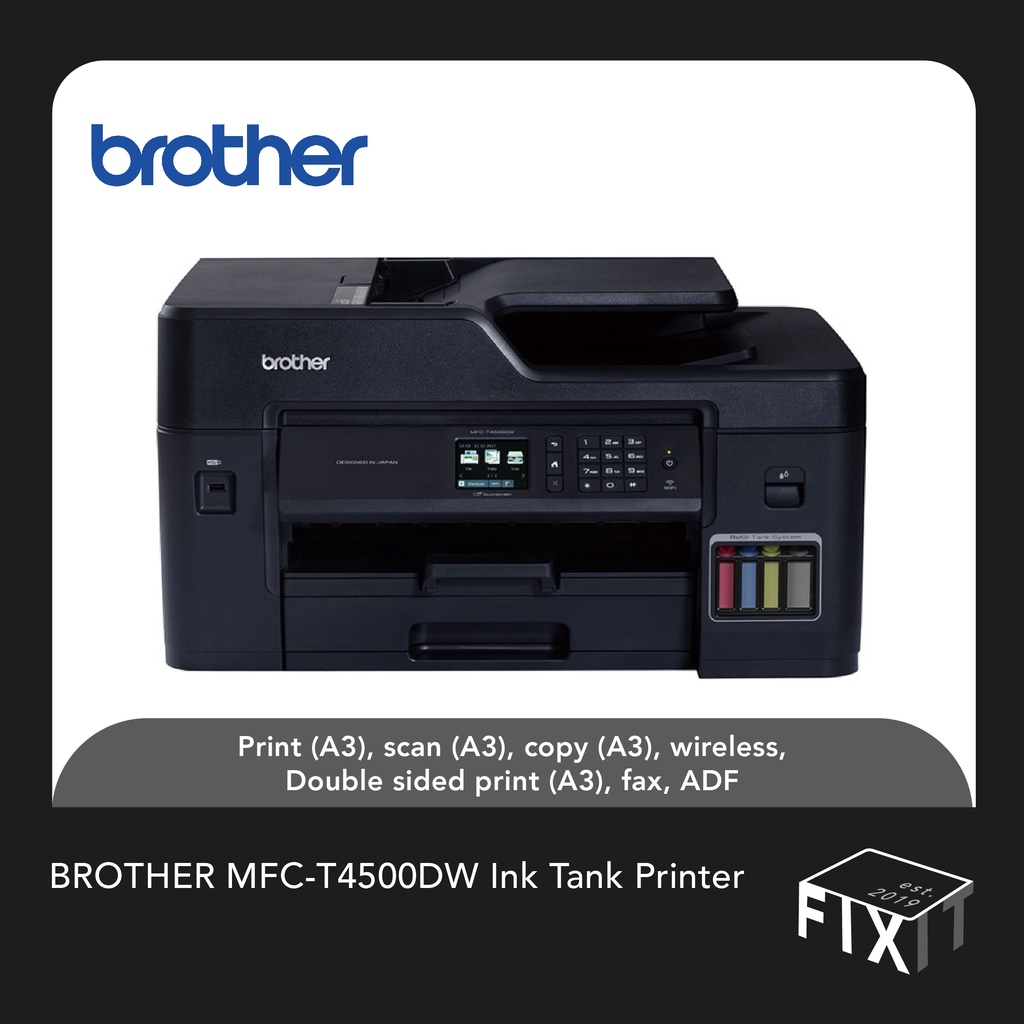 BROTHER MFC-T4500DW (WIRELESS) DUPLEX A3+ AIO INK TANK PRINTER | Shopee ...