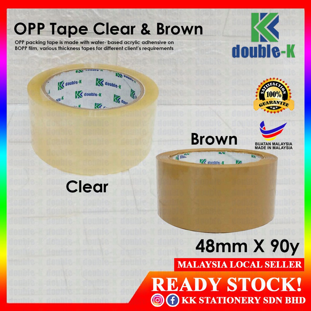 Double-K/GLOBAL OPP Tape Clear & Brown 48mm x 90yard - RM16.80/tube ...