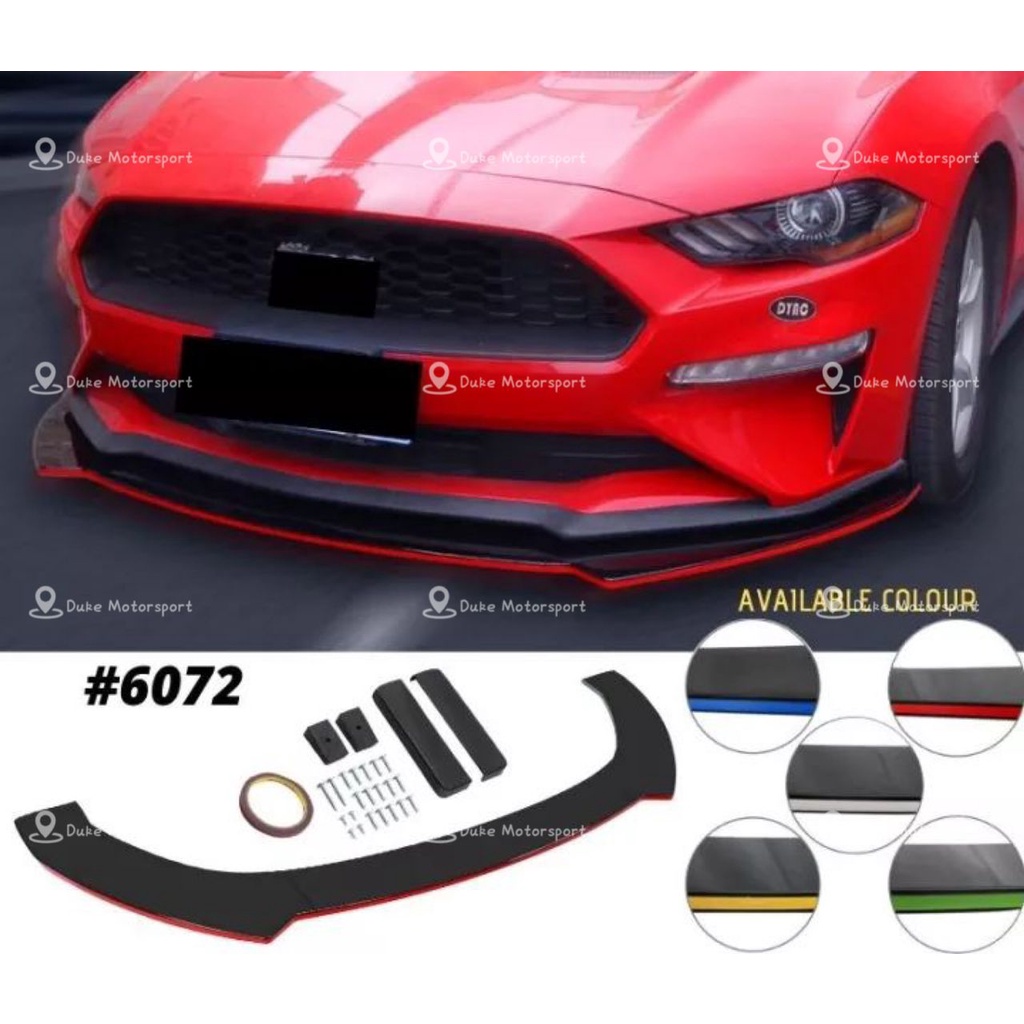 Universal Front Lips Diffuser Front Bumper Diffuser PP Material PP Red ...