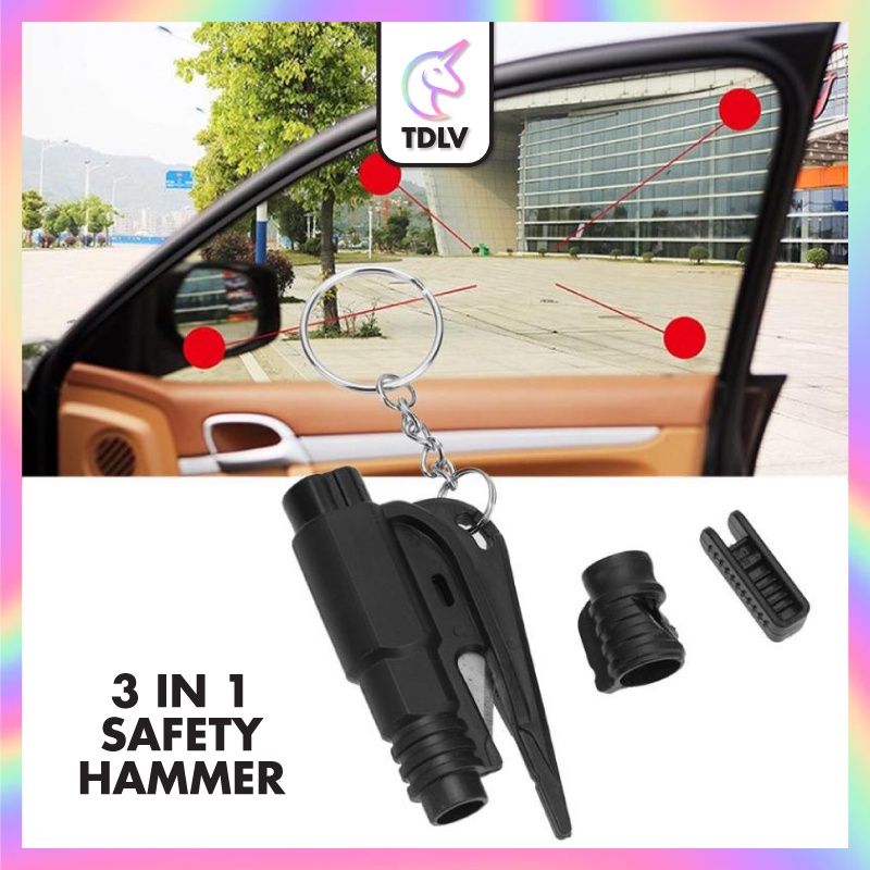 TDLV Safety Hammer Emergency Tool Seat Belt Cutter Multi Car Emergency ...