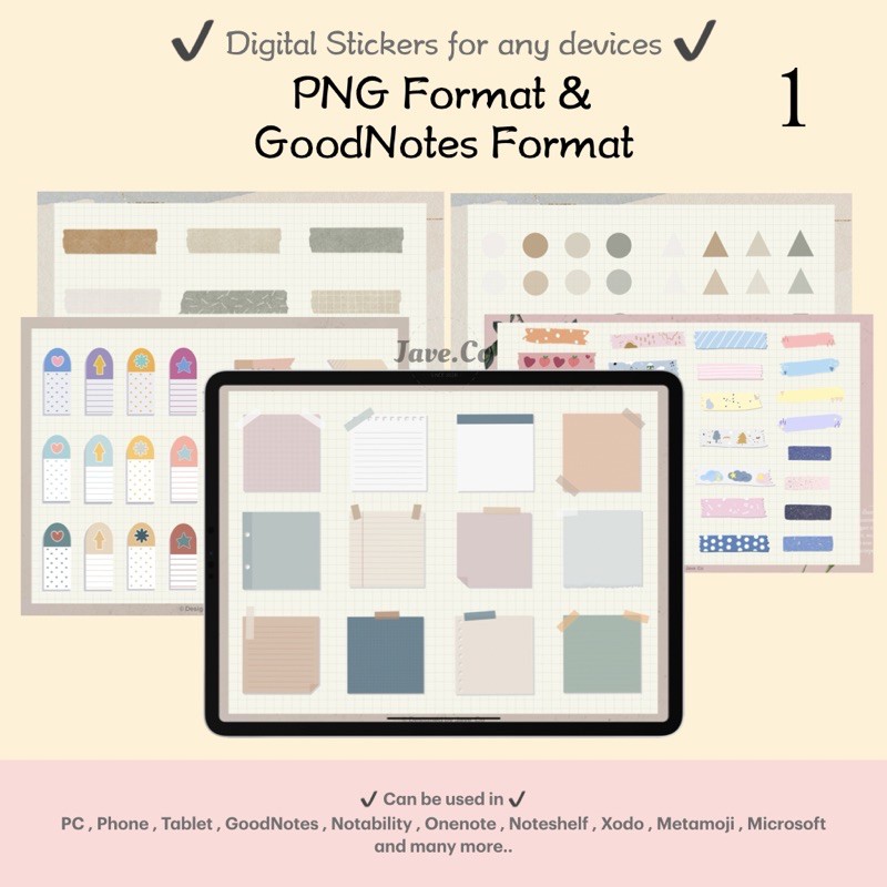 Goodnotes / PNG Digital Stickers for any devices 1 / Digital Planner ...
