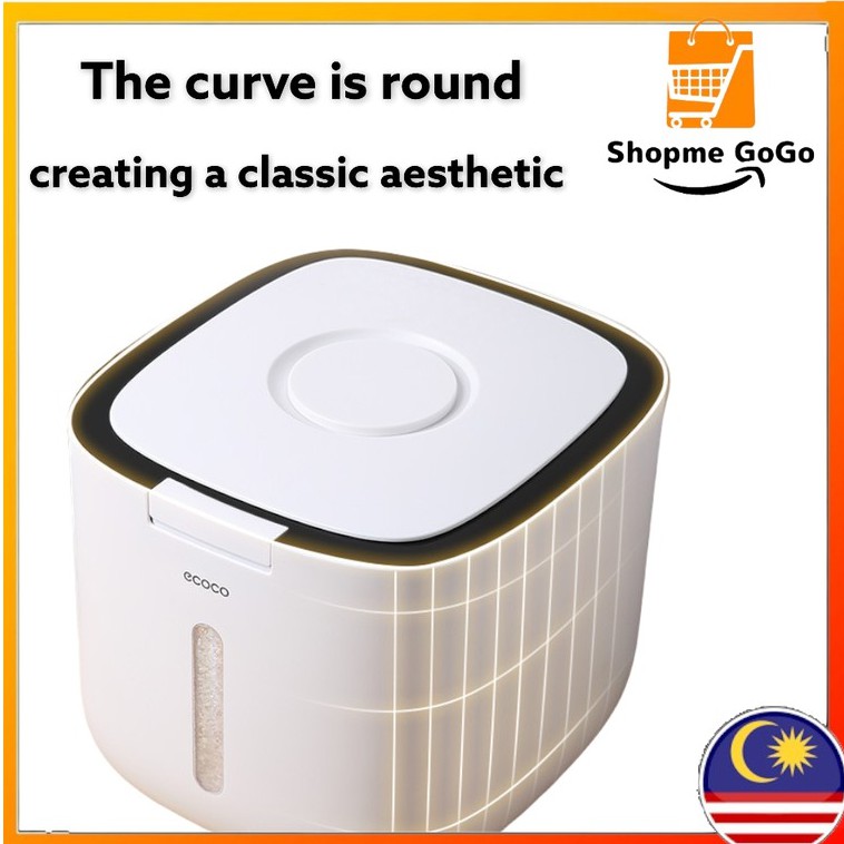 ECOCO 5KG/10KG Nano Bucket Rice Storage Container Box /Insect Moisture ...