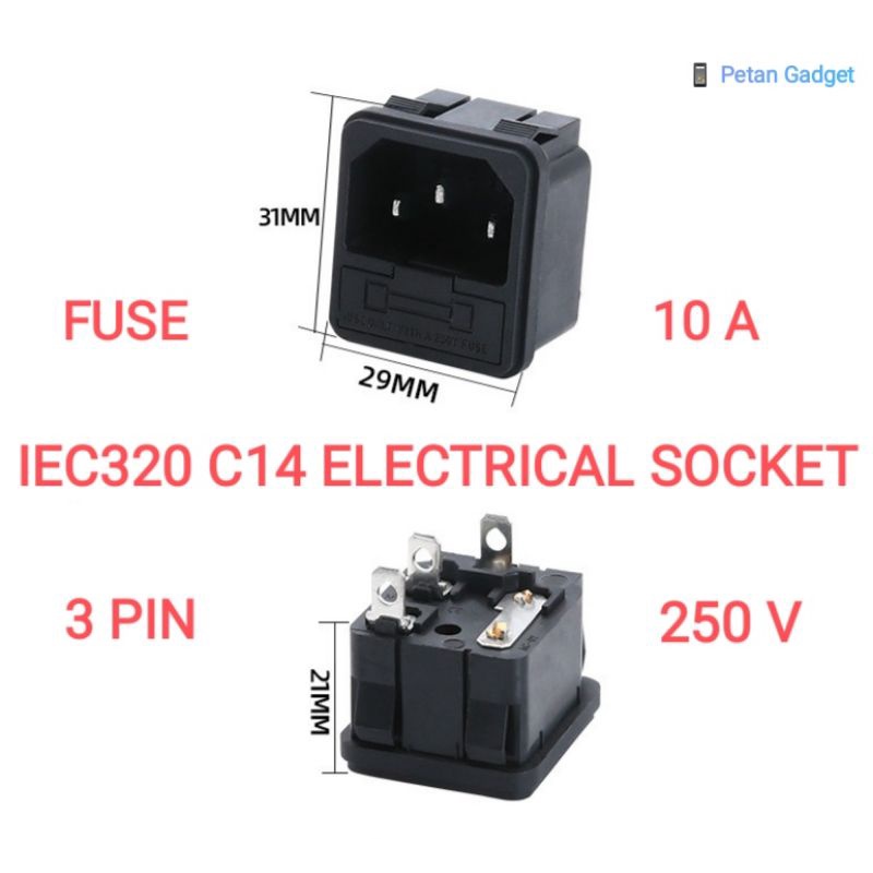 IEC320 C14 ELECTRICAL SOCKET ROCKER SWITCH KCD4 250V HAILEA 1/10HP ...