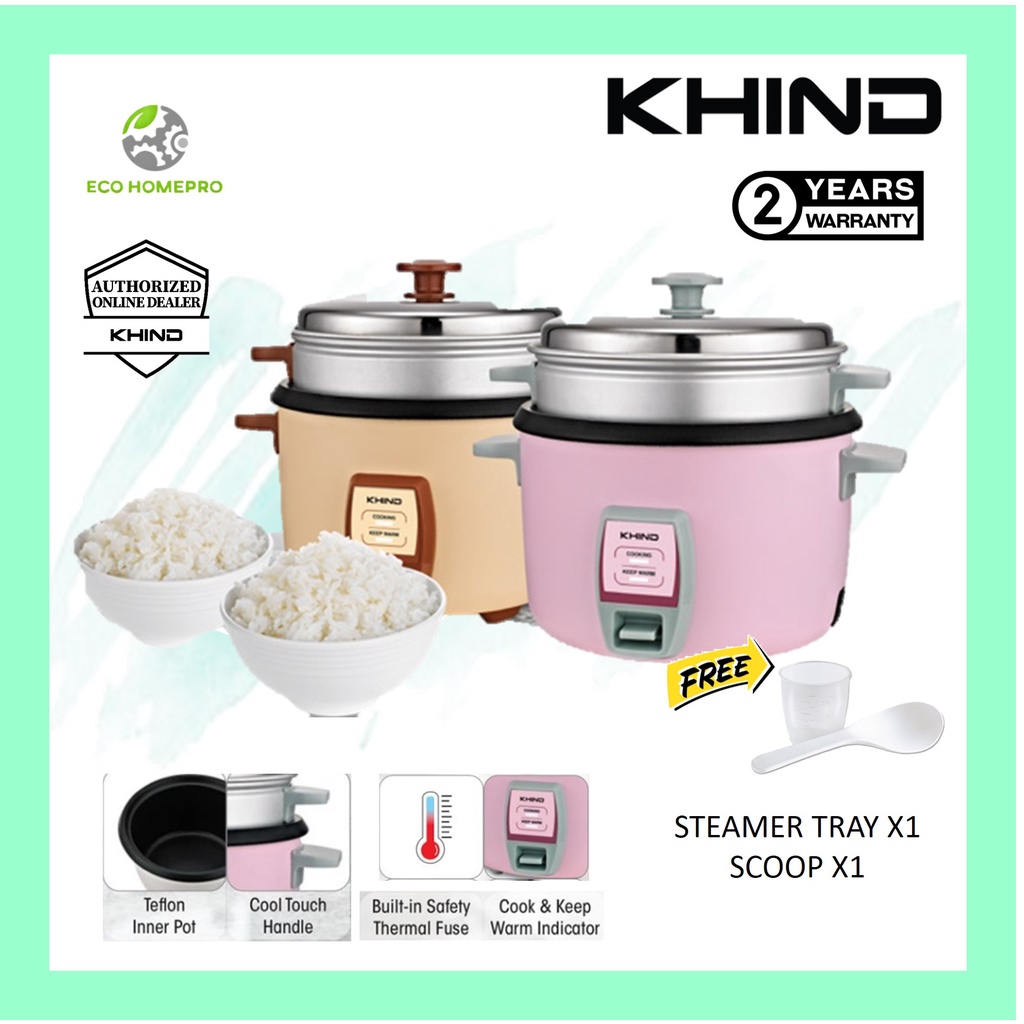 *NON-STICK* Khind 0.3L/1.0L/1.8L/2.8L Electric Rice Cooker Stainless ...