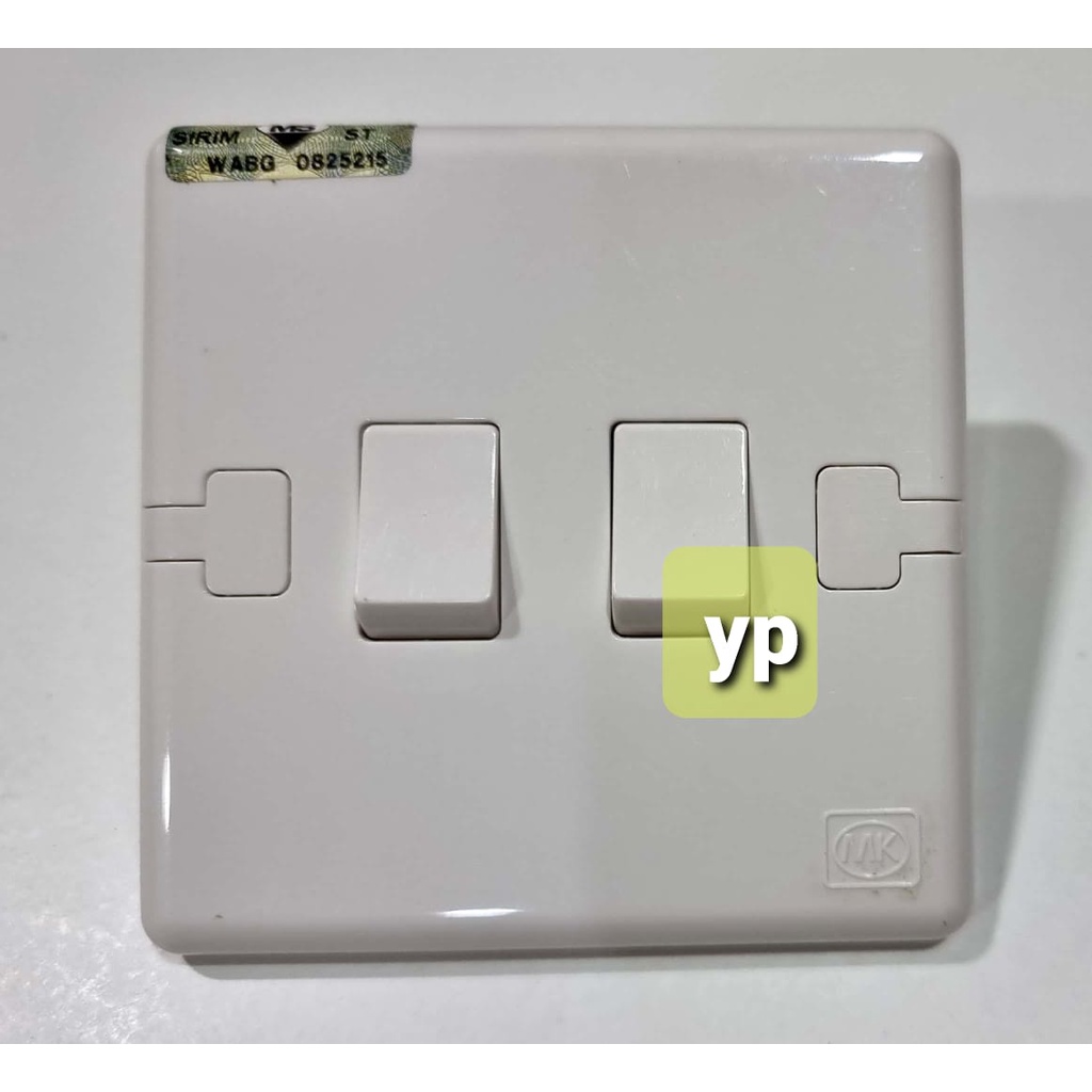 MK Switch E8872 10AX 2 Gang 1 Way Single Pole Plate Switch /pc | Shopee ...