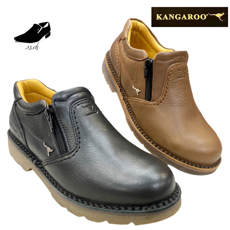 ORIGINAL KANGAROO full leather double zipper formal boot/kasut Kulit ...