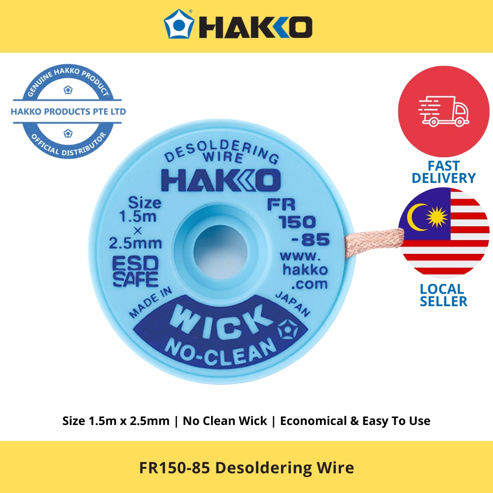 HAKKO FR150-85 Desoldering Wire | Hakko Products Desolder No Clean Wick ...