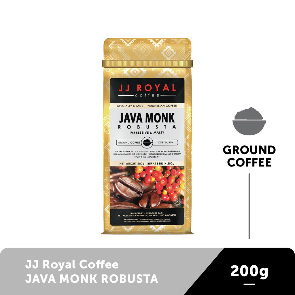Jj Royal Coffee Java Monk Robusta Ground (Powder Coffee) Bag 200g ...