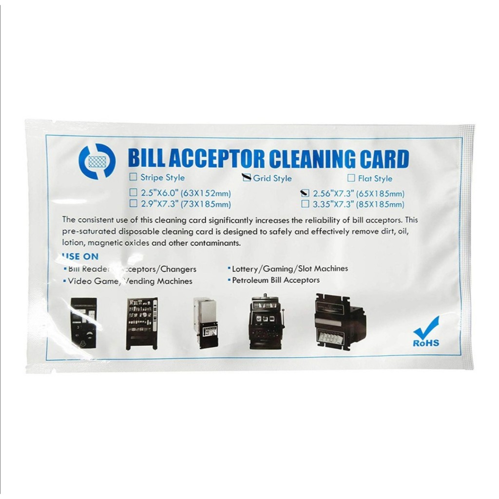 Bill Acceptor Note Acceptor Cleaning Card Antimicrobial Cleaner Bill ...